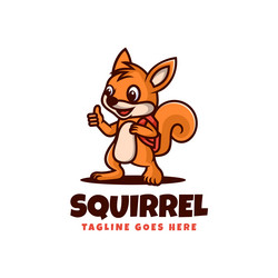 Logo engineer squirrel mascot cartoon style Vector Image