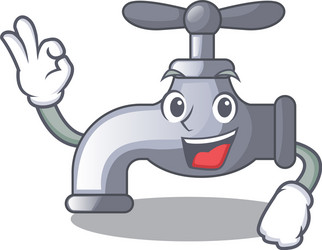 Two finger water tap installed in cartoon bathroom
