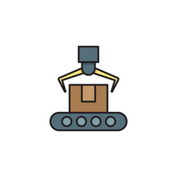 Robotic assembly icon symbol isolated on white Vector Image