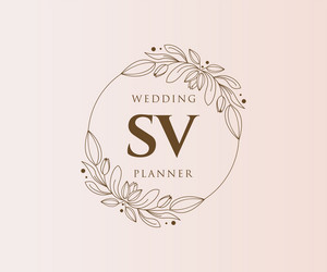 Sv initials letter wedding monogram logos Vector Image