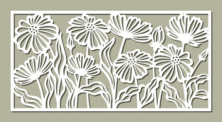 Laser cutting templates with floral pattern set Vector Image