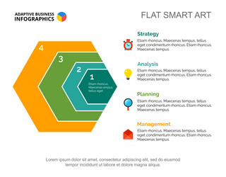 Four phases planning slide template Royalty Free Vector