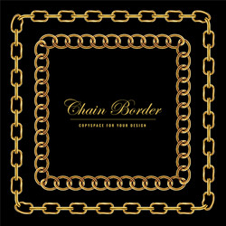 Golden chain square border frame rectangle border Vector Image