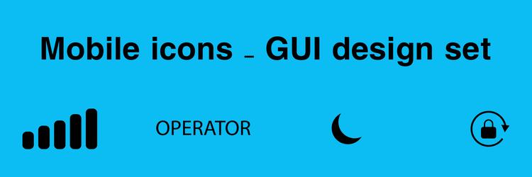 Mobile icons - gui design set - status bar icons Vector Image