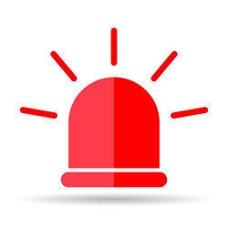 Siren fire alarm shadow sign signal danger light Vector Image