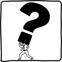 Question mark with face Royalty Free Vector Image