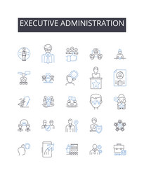 Executive administration line icons collection Vector Image