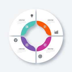 Four step circle infographic Royalty Free Vector Image