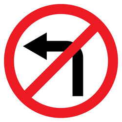 Go to the left traffic sign side only Royalty Free Vector