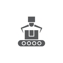 Robotic assembly icon symbol isolated on white Vector Image