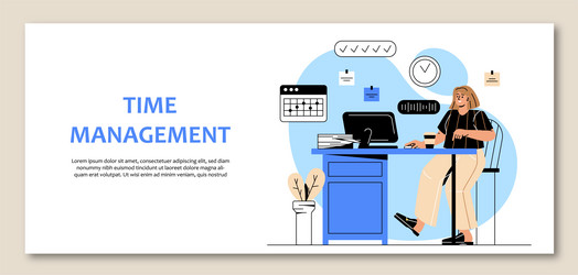 Time management banner Royalty Free Vector Image