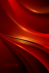 Abstract red and gold waved shapes background Vector Image
