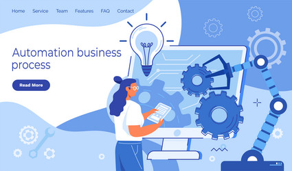 Businesswoman working with business process Vector Image