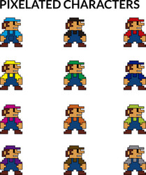 Super mario world pixelated retro video game Vector Image