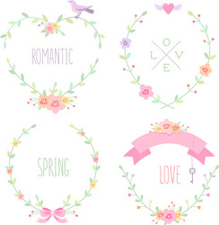 Vintage floral ribbon banners Royalty Free Vector Image