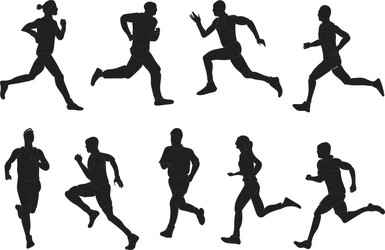 Set running marathon Royalty Free Vector Image
