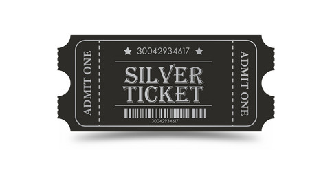 Silver ticket for websites applications cinemas Vector Image