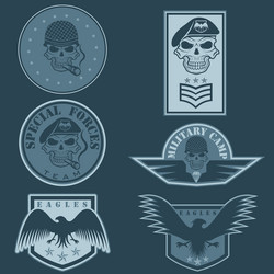 Special unit military emblems graphics Royalty Free Vector