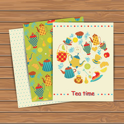 Card for tea party Royalty Free Vector Image - VectorStock