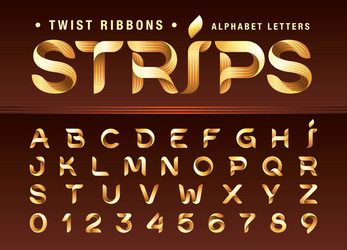 Twist ribbons alphabet letters and numbers modern Vector Image