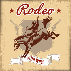 Rodeo retro poster Royalty Free Vector Image - VectorStock