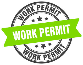 Work permit stamp label Royalty Free Vector Image