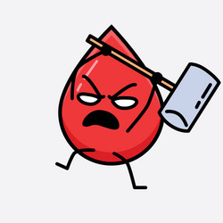 Blood character with cute face and simple body Vector Image