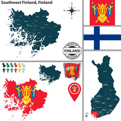 Cartoon finland map icon in comic style Royalty Free Vector