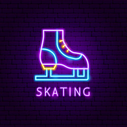 Dancing neon stick figure Royalty Free Vector Image