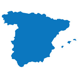 Blank blue similar spain map isolated on white bac