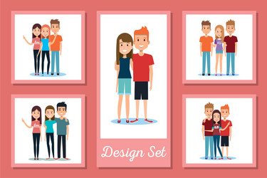 Designs set young people Royalty Free Vector Image