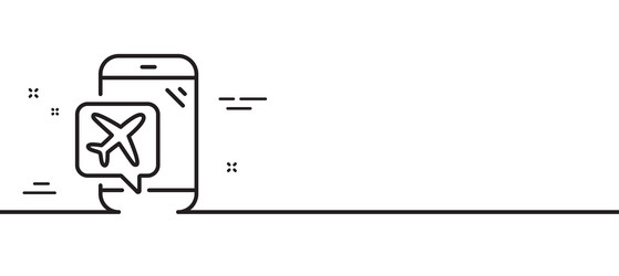 Flight mode line icon airplane mode sign minimal Vector Image