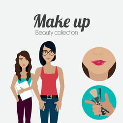 Make up black girl flat Royalty Free Vector Image