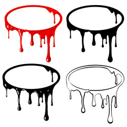 Blood drops halloween decoration borders design Vector Image