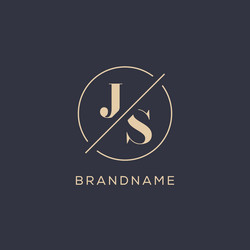 Js initial wedding monogram logo Royalty Free Vector Image