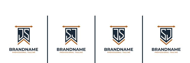 Letter jk and kj pennant flag logo set represent Vector Image