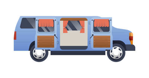 Rv camper vans side view Royalty Free Vector Image