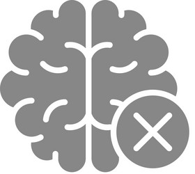 Mental health with brain and cross icon Royalty Free Vector