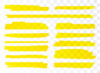 Highlight brush underline yellow red blue marker Vector Image