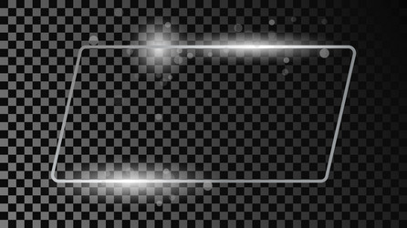 Silver glowing rectangular shape frame Royalty Free Vector
