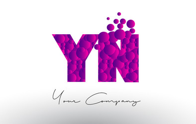 Yn y n dots letter logo with purple bubbles Vector Image