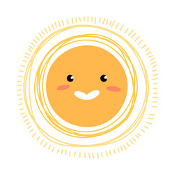 Shining sun smiling smiley face Royalty Free Vector Image