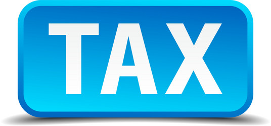 Tax return blue 3d realistic square isolated Vector Image