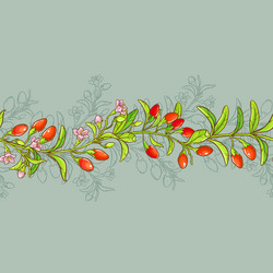 Goji branch pattern Royalty Free Vector Image - VectorStock