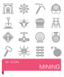 Set of vintage mining emblems Royalty Free Vector Image