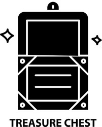 Treasure icon black sign with editable Royalty Free Vector
