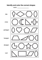 Identify and color the correct shapes educational Vector Image