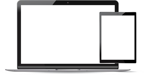 Mobile computer logo icon design Royalty Free Vector Image