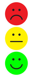 Red yellow and green smileys Royalty Free Vector Image