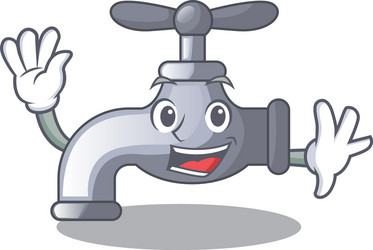 Two finger water tap installed in cartoon bathroom